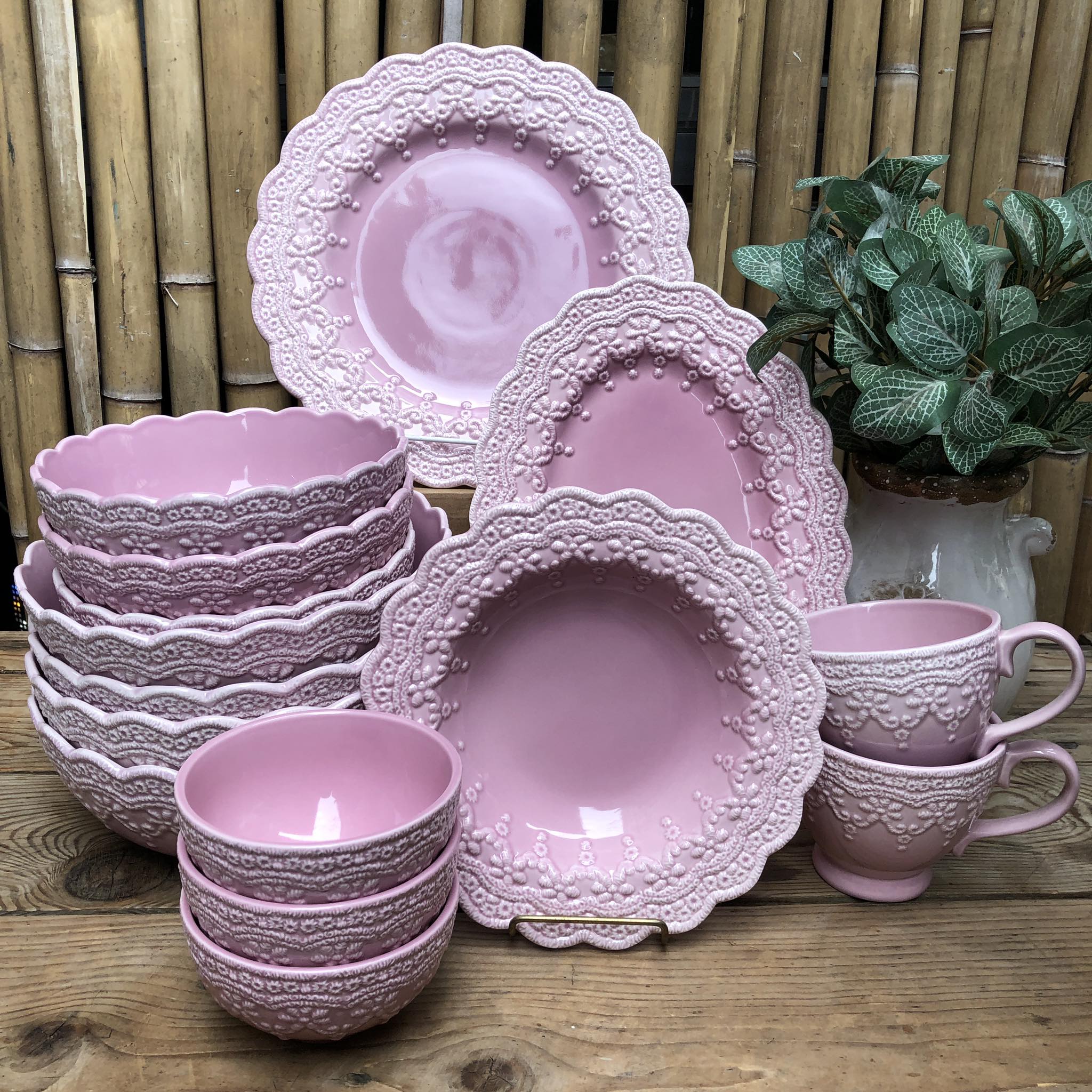 Basilica Pink Ceramic Dinnerware Collection – SHOPMURADITOHOME